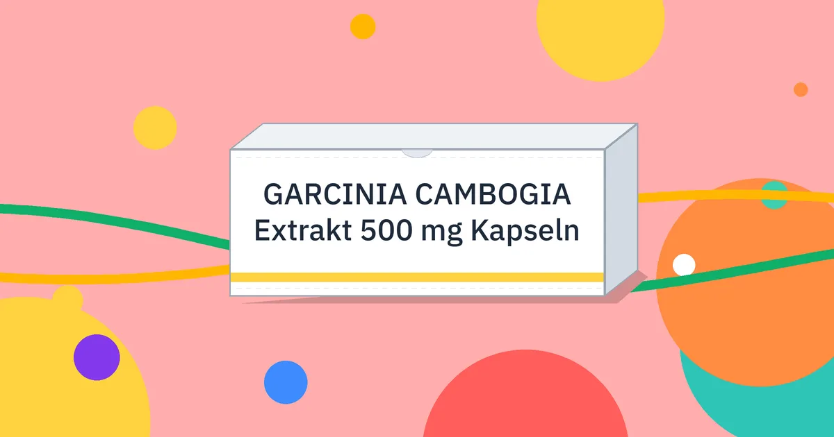 Symbolbild: Packung mit der Aufschrift GARCINIA CAMBOGIA Extrakt 500 mg Kapseln (PZN 17550779) – Verfügbarkeit und Bezug in Apotheken in Frankfurt am Main