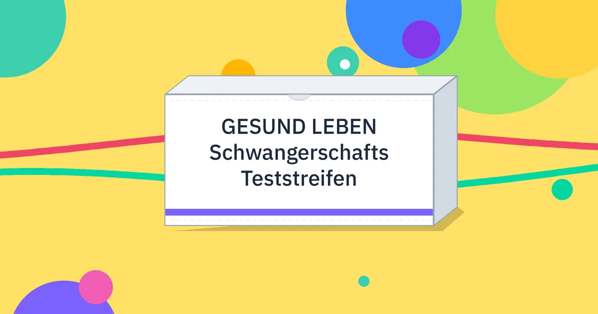 Symbolbild: Packung mit der Aufschrift GESUND LEBEN Schwangerschafts Teststreifen (PZN 05950427) – Verfügbarkeit und Bezug in Apotheken in Frankfurt am Main
