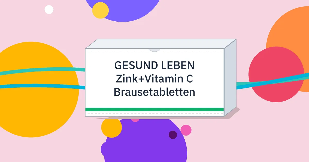 Symbolbild: Packung mit der Aufschrift GESUND LEBEN Zink+Vitamin C Brausetabletten (PZN 00731057) – Verfügbarkeit und Bezug in Apotheken in Frankfurt am Main