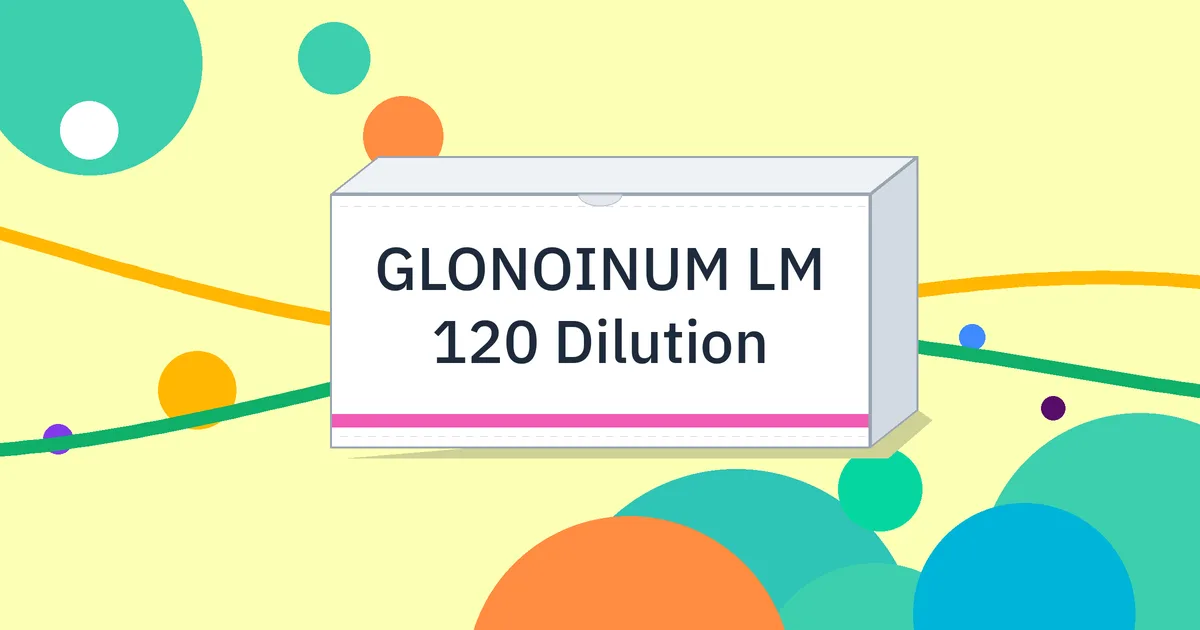 Symbolbild: Packung mit der Aufschrift GLONOINUM LM 120 Dilution (PZN 12879262) – Verfügbarkeit und Bezug in Apotheken in Frankfurt am Main