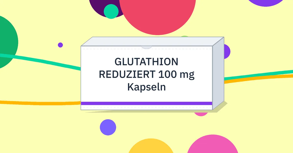 Symbolbild: Packung mit der Aufschrift GLUTATHION REDUZIERT 100 mg Kapseln (PZN 01551340) – Verfügbarkeit und Bezug in Apotheken in Frankfurt am Main