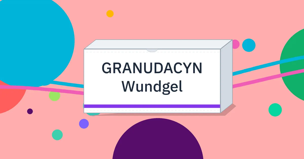 Symbolbild: Packung mit der Aufschrift GRANUDACYN Wundgel (PZN 20398358) – Verfügbarkeit und Bezug in Apotheken in Frankfurt am Main