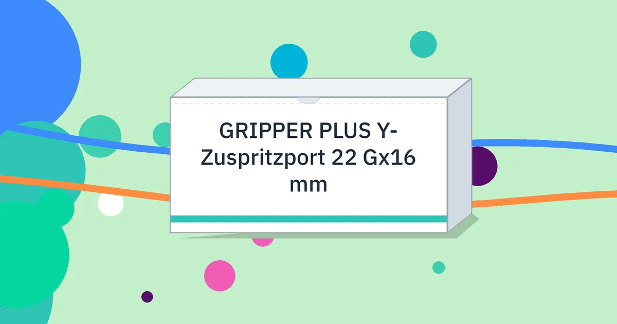 Symbolbild: Packung mit der Aufschrift GRIPPER PLUS Y-Zuspritzport 22 Gx16 mm (PZN 09675538) – Verfügbarkeit und Bezug in Apotheken in Frankfurt am Main