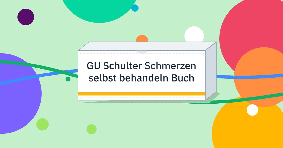 Symbolbild: Packung mit der Aufschrift GU Schulter Schmerzen selbst behandeln Buch (PZN 19850480) – Verfügbarkeit und Bezug in Apotheken in Frankfurt am Main