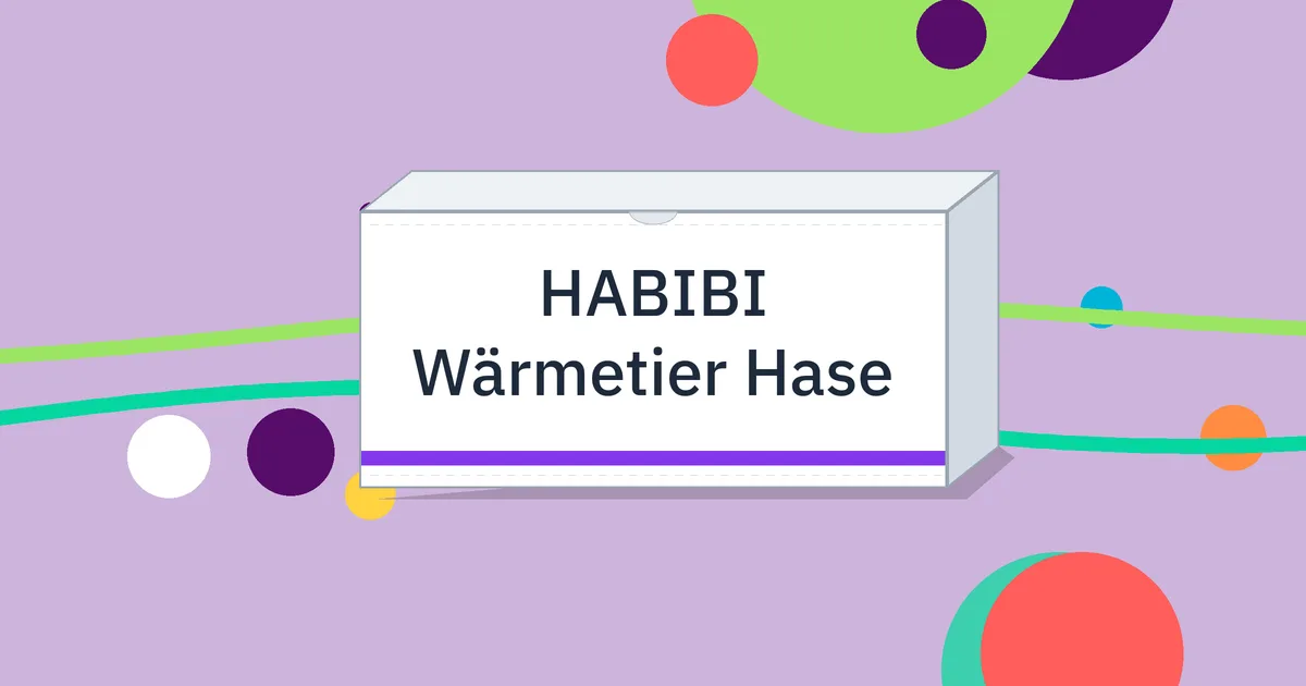 Symbolbild: Packung mit der Aufschrift HABIBI Wärmetier Hase (PZN 15747182) – Verfügbarkeit und Bezug in Apotheken in Frankfurt am Main