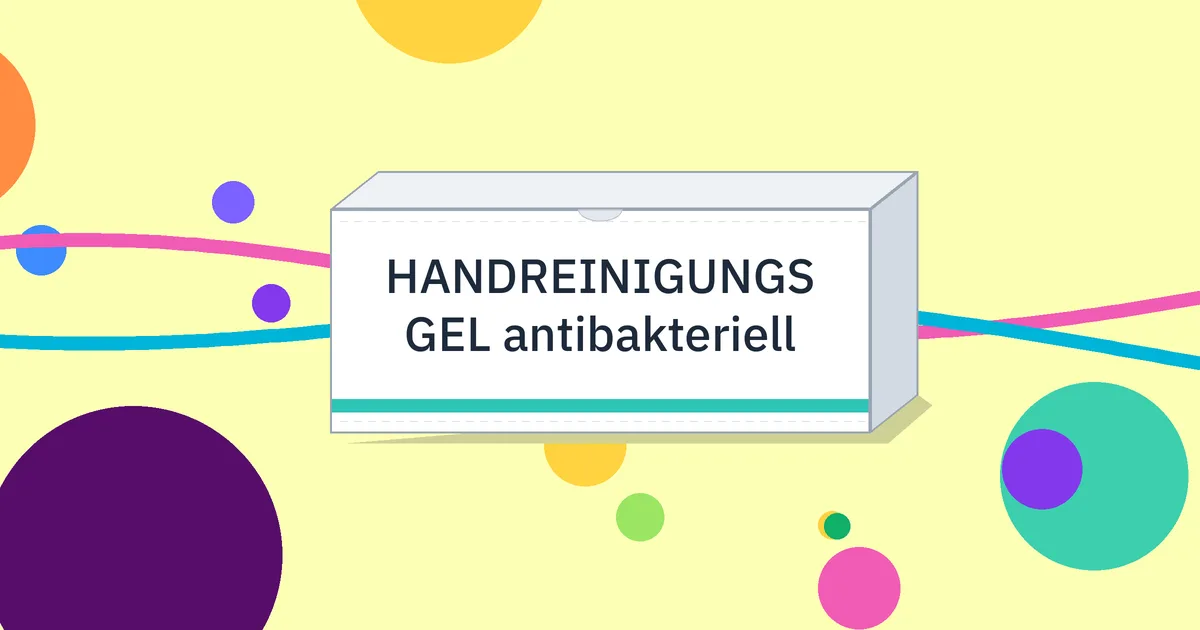 Symbolbild: Packung mit der Aufschrift HANDREINIGUNGS GEL antibakteriell (PZN 16760285) – Verfügbarkeit und Bezug in Apotheken in Frankfurt am Main