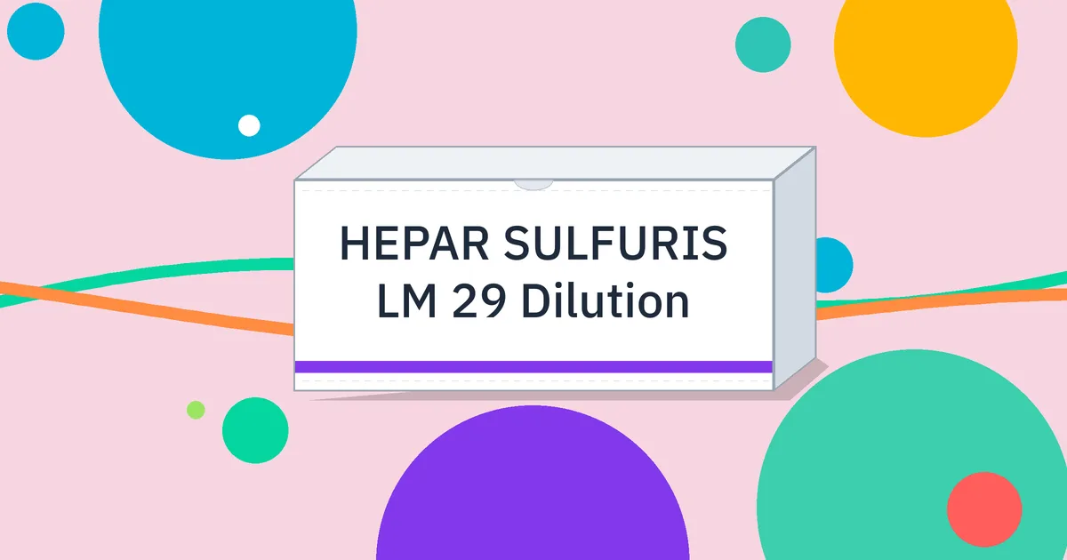 Symbolbild: Packung mit der Aufschrift HEPAR SULFURIS LM 29 Dilution (PZN 12887623) – Verfügbarkeit und Bezug in Apotheken in Frankfurt am Main