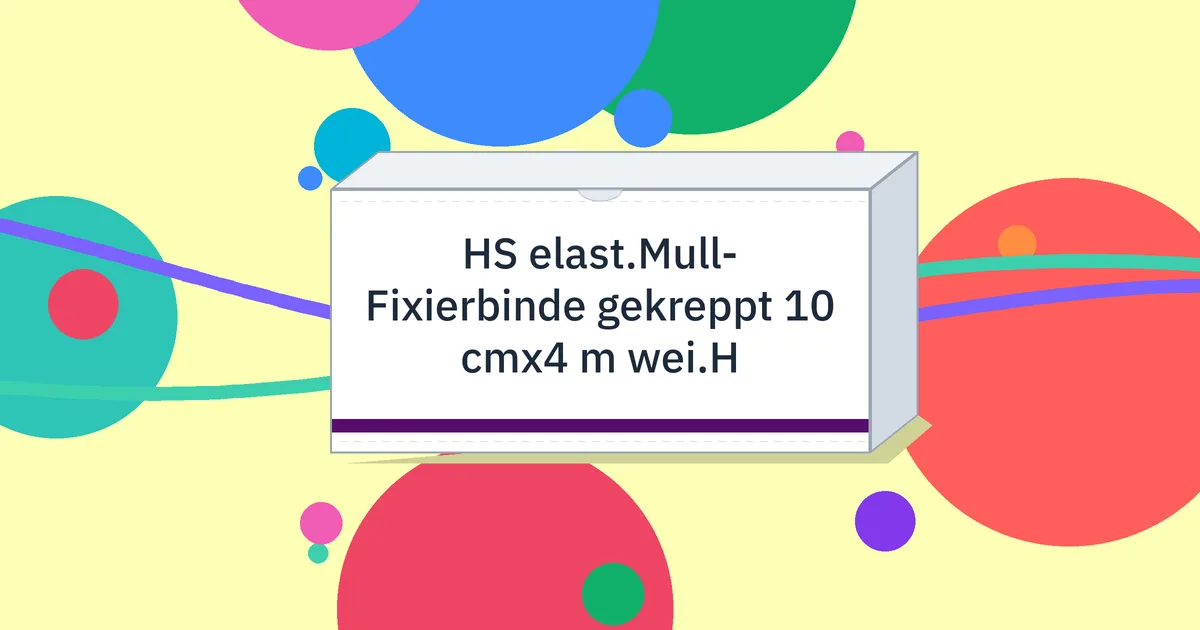 Symbolbild: Packung mit der Aufschrift HS elast.Mull-Fixierbinde gekreppt 10 cmx4 m wei.H (PZN 09741749) – Verfügbarkeit und Bezug in Apotheken in Frankfurt am Main