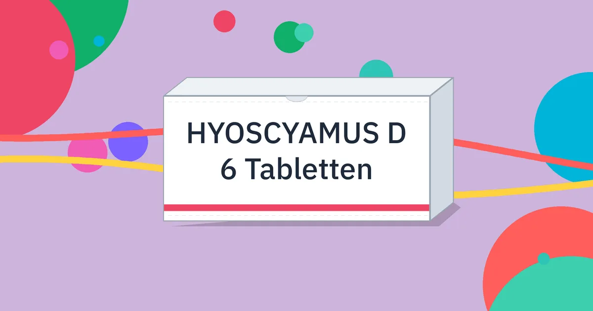 Symbolbild: Packung mit der Aufschrift HYOSCYAMUS D 6 Tabletten (PZN 02631578) – Verfügbarkeit und Bezug in Apotheken in Frankfurt am Main