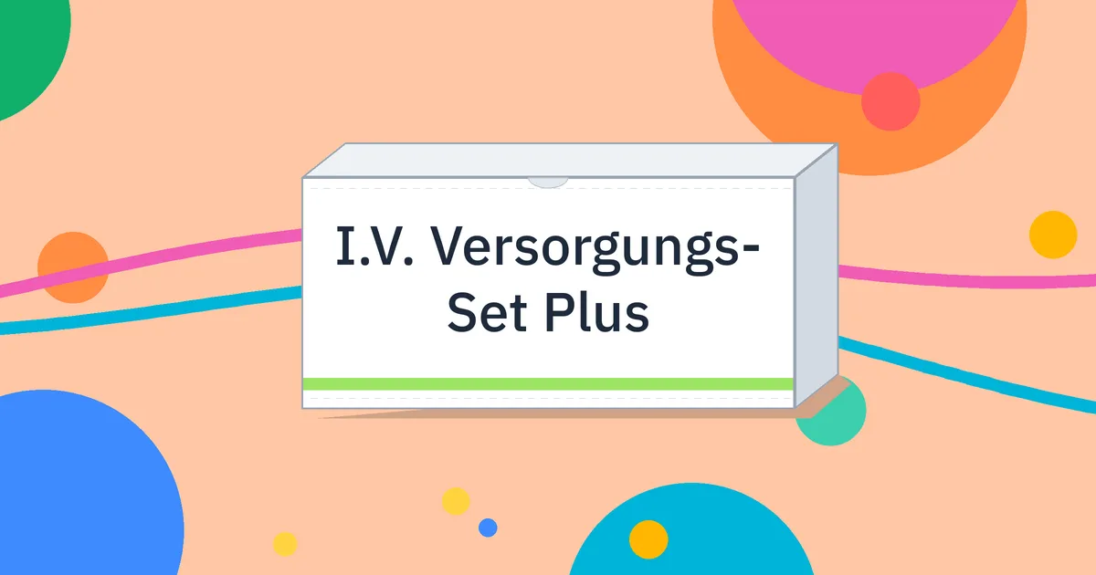 Symbolbild: Packung mit der Aufschrift I.V. Versorgungs-Set Plus (PZN 18195518) – Verfügbarkeit und Bezug in Apotheken in Frankfurt am Main