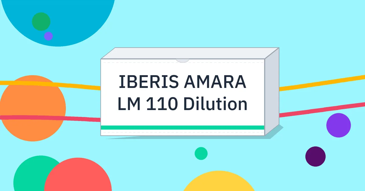 Symbolbild: Packung mit der Aufschrift IBERIS AMARA LM 110 Dilution (PZN 12891694) – Verfügbarkeit und Bezug in Apotheken in Frankfurt am Main