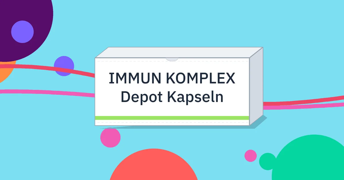 Symbolbild: Packung mit der Aufschrift IMMUN KOMPLEX Depot Kapseln (PZN 16315160) – Verfügbarkeit und Bezug in Apotheken in Frankfurt am Main