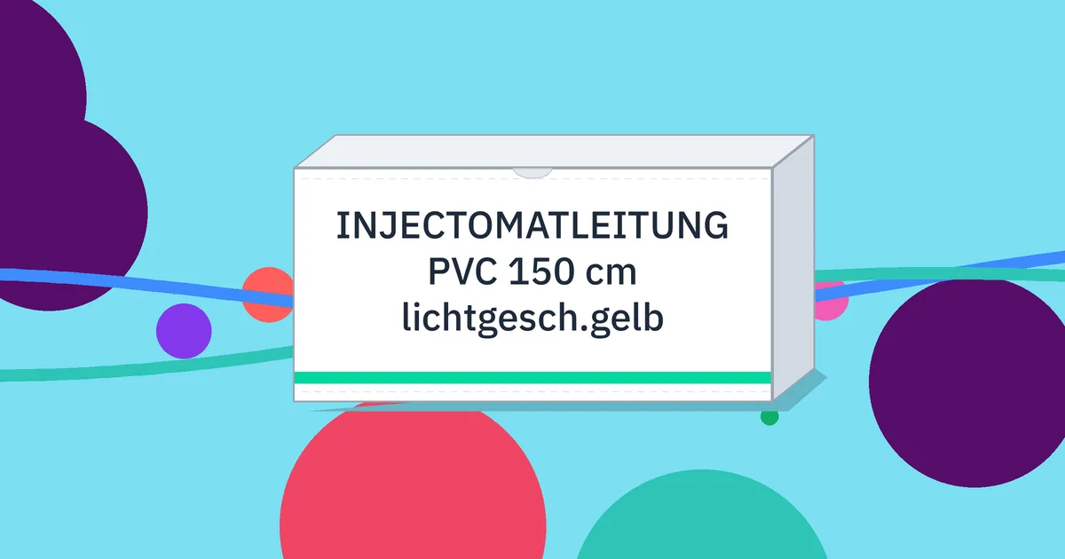 Symbolbild: Packung mit der Aufschrift INJECTOMATLEITUNG PVC 150 cm lichtgesch.gelb (PZN 03455304) – Verfügbarkeit und Bezug in Apotheken in Frankfurt am Main