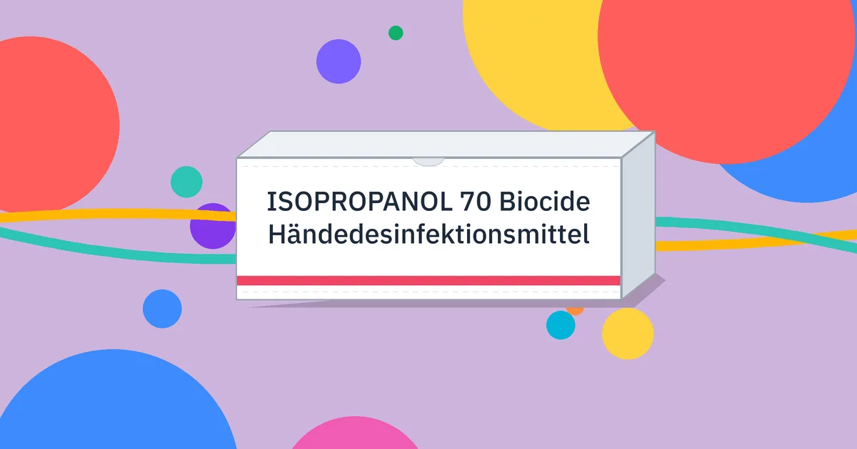 Symbolbild: Packung mit der Aufschrift ISOPROPANOL 70 Biocide Händedesinfektionsmittel (PZN 19178255) – Verfügbarkeit und Bezug in Apotheken in Frankfurt am Main