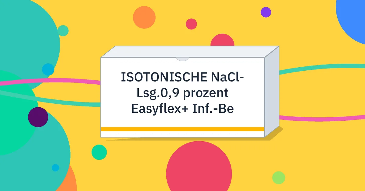 Symbolbild: Packung mit der Aufschrift ISOTONISCHE NaCl-Lsg.0,9 prozent Easyflex+ Inf.-Be (PZN 17596043) – Verfügbarkeit und Bezug in Apotheken in Frankfurt am Main
