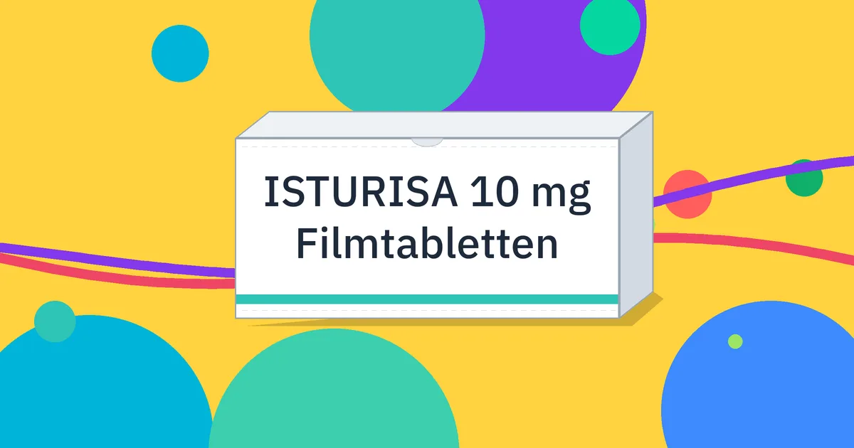 Symbolbild: Packung mit der Aufschrift ISTURISA 10 mg Filmtabletten (PZN 15566285) – Verfügbarkeit und Bezug in Apotheken in Frankfurt am Main
