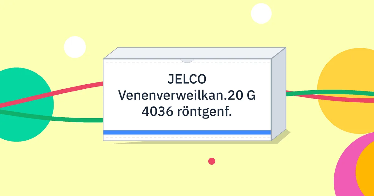 Symbolbild: Packung mit der Aufschrift JELCO Venenverweilkan.20 G 4036 röntgenf. (PZN 02917346) – Verfügbarkeit und Bezug in Apotheken in Frankfurt am Main