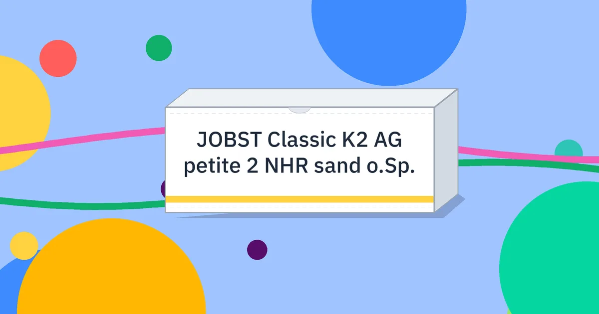 Symbolbild: Packung mit der Aufschrift JOBST Classic K2 AG petite 2 NHR sand o.Sp. (PZN 10727909) – Verfügbarkeit und Bezug in Apotheken in Frankfurt am Main
