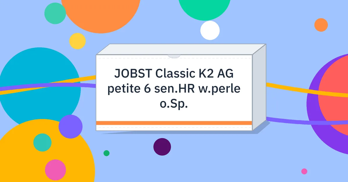 Symbolbild: Packung mit der Aufschrift JOBST Classic K2 AG petite 6 sen.HR w.perle o.Sp. (PZN 17961732) – Verfügbarkeit und Bezug in Apotheken in Frankfurt am Main
