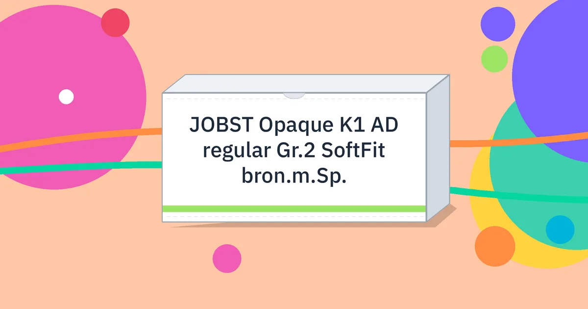 Symbolbild: Packung mit der Aufschrift JOBST Opaque K1 AD regular Gr.2 SoftFit bron.m.Sp. (PZN 13081603) – Verfügbarkeit und Bezug in Apotheken in Frankfurt am Main