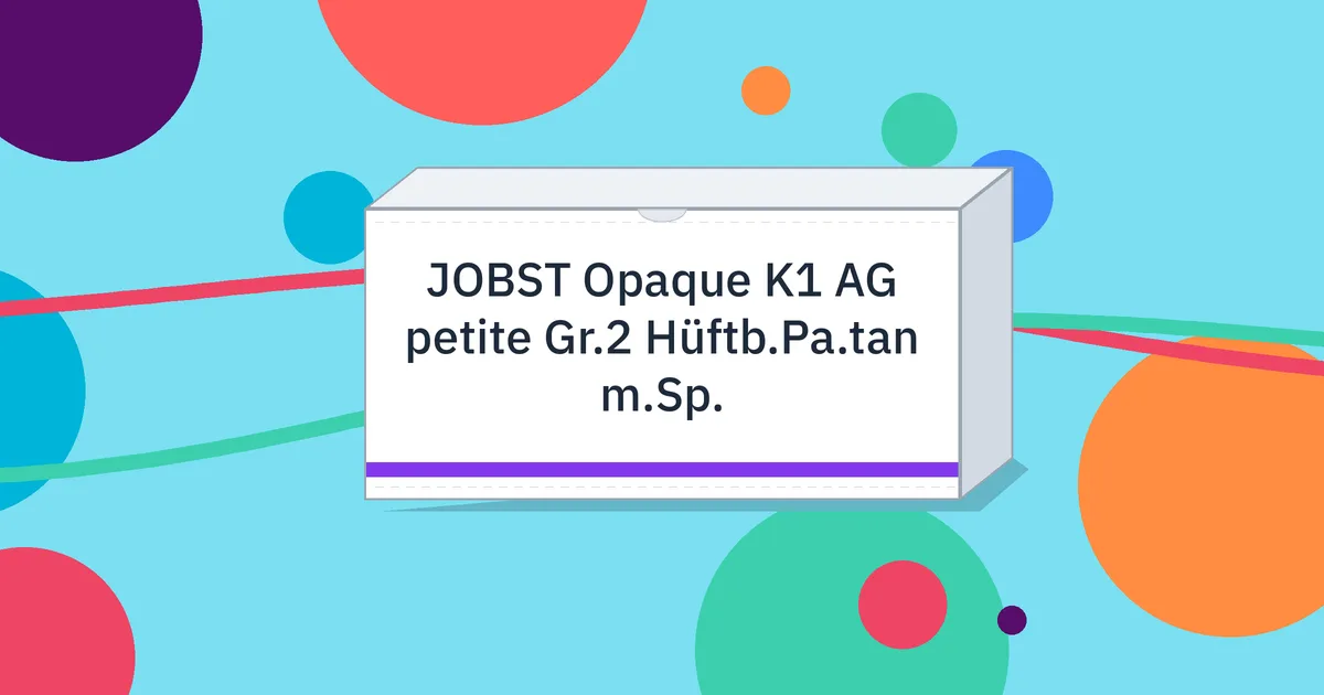 Symbolbild: Packung mit der Aufschrift JOBST Opaque K1 AG petite Gr.2 Hüftb.Pa.tan m.Sp. (PZN 16273792) – Verfügbarkeit und Bezug in Apotheken in Frankfurt am Main