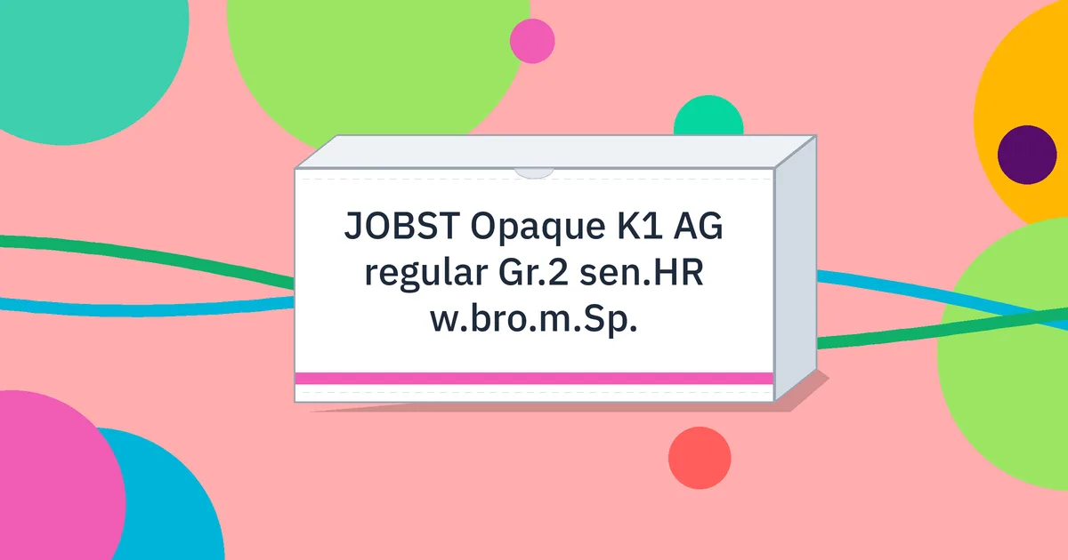 Symbolbild: Packung mit der Aufschrift JOBST Opaque K1 AG regular Gr.2 sen.HR w.bro.m.Sp. (PZN 13092860) – Verfügbarkeit und Bezug in Apotheken in Frankfurt am Main