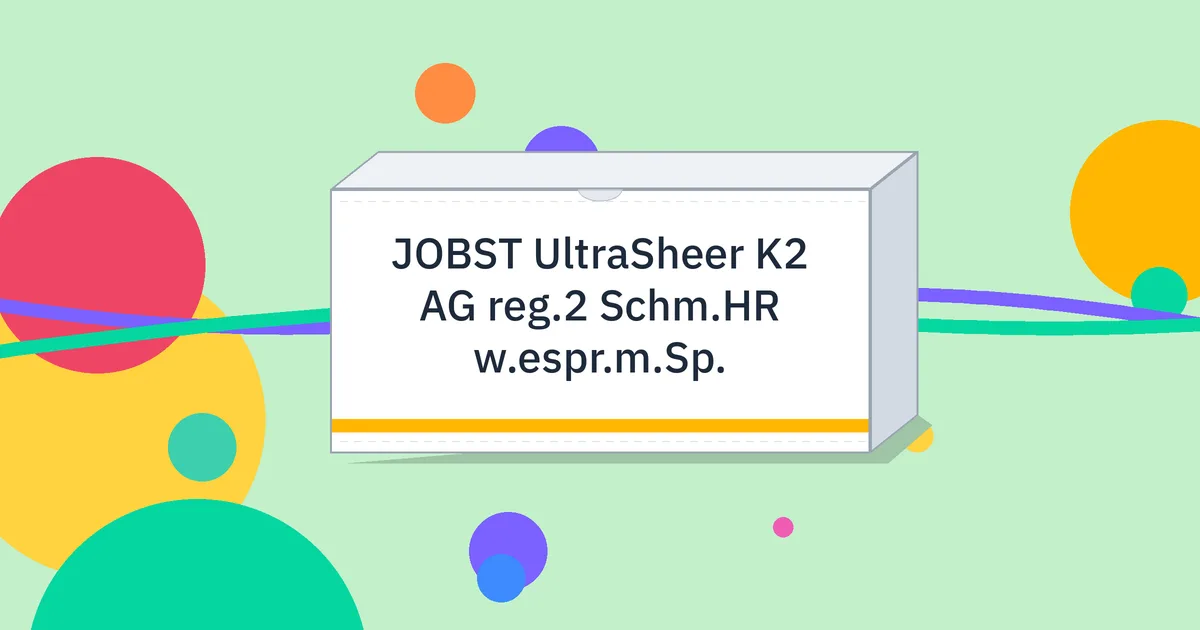 Symbolbild: Packung mit der Aufschrift JOBST UltraSheer K2 AG reg.2 Schm.HR w.espr.m.Sp. (PZN 16311630) – Verfügbarkeit und Bezug in Apotheken in Frankfurt am Main