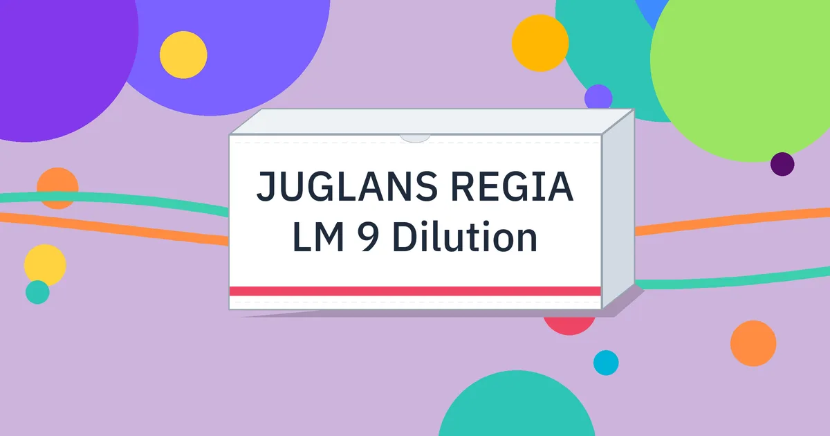 Symbolbild: Packung mit der Aufschrift JUGLANS REGIA LM 9 Dilution (PZN 12916106) – Verfügbarkeit und Bezug in Apotheken in Frankfurt am Main