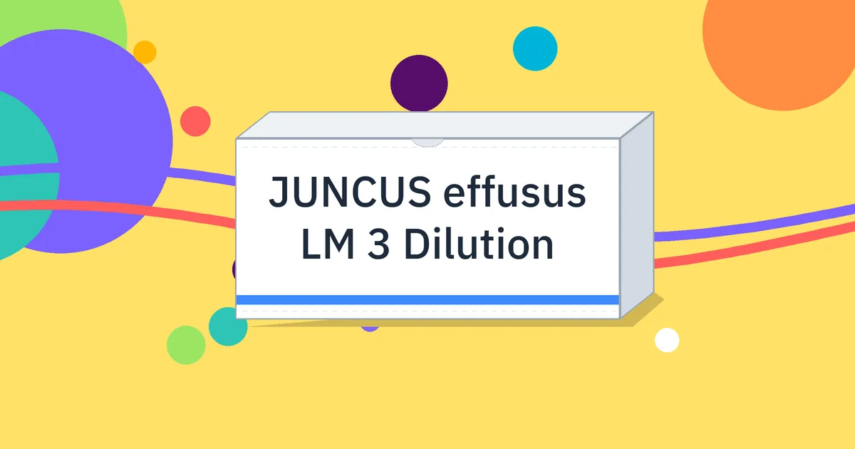 Symbolbild: Packung mit der Aufschrift JUNCUS effusus LM 3 Dilution (PZN 13564069) – Verfügbarkeit und Bezug in Apotheken in Frankfurt am Main