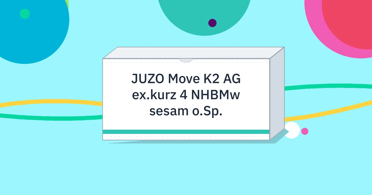Symbolbild: Packung mit der Aufschrift JUZO Move K2 AG ex.kurz 4 NHBMw sesam o.Sp. (PZN 18533487) – Verfügbarkeit und Bezug in Apotheken in Frankfurt am Main