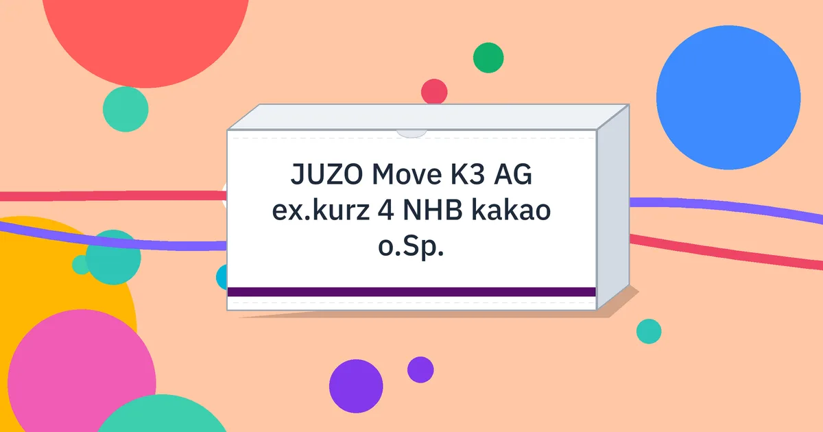 Symbolbild: Packung mit der Aufschrift JUZO Move K3 AG ex.kurz 4 NHB kakao o.Sp. (PZN 18597085) – Verfügbarkeit und Bezug in Apotheken in Frankfurt am Main