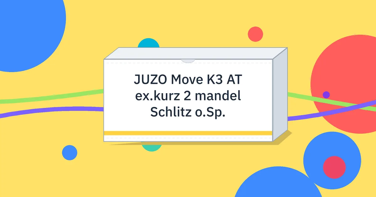 Symbolbild: Packung mit der Aufschrift JUZO Move K3 AT ex.kurz 2 mandel Schlitz o.Sp. (PZN 20682734) – Verfügbarkeit und Bezug in Apotheken in Frankfurt am Main