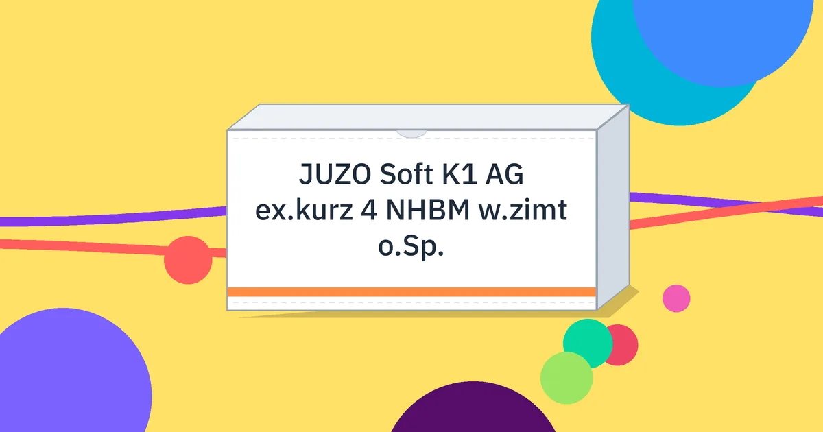 Symbolbild: Packung mit der Aufschrift JUZO Soft K1 AG ex.kurz 4 NHBM w.zimt o.Sp. (PZN 15000879) – Verfügbarkeit und Bezug in Apotheken in Frankfurt am Main