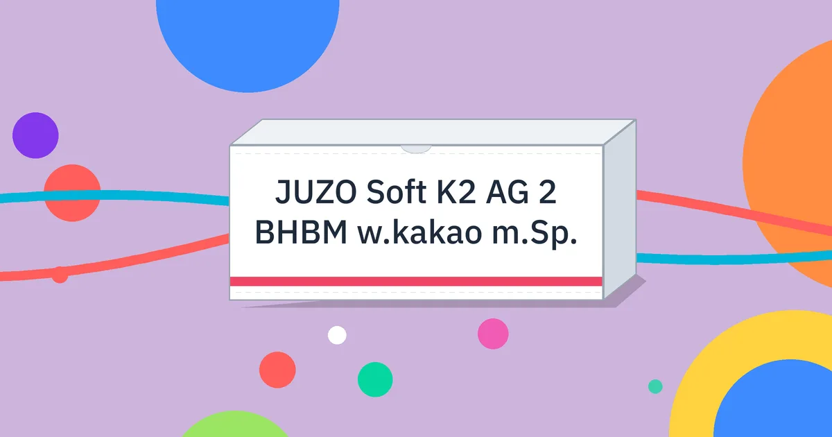 Symbolbild: Packung mit der Aufschrift JUZO Soft K2 AG 2 BHBM w.kakao m.Sp. (PZN 14867174) – Verfügbarkeit und Bezug in Apotheken in Frankfurt am Main