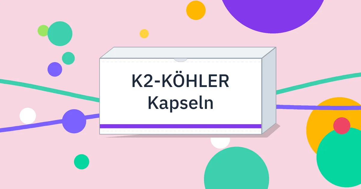 Symbolbild: Packung mit der Aufschrift K2-KÖHLER Kapseln (PZN 11335330) – Verfügbarkeit und Bezug in Apotheken in Frankfurt am Main