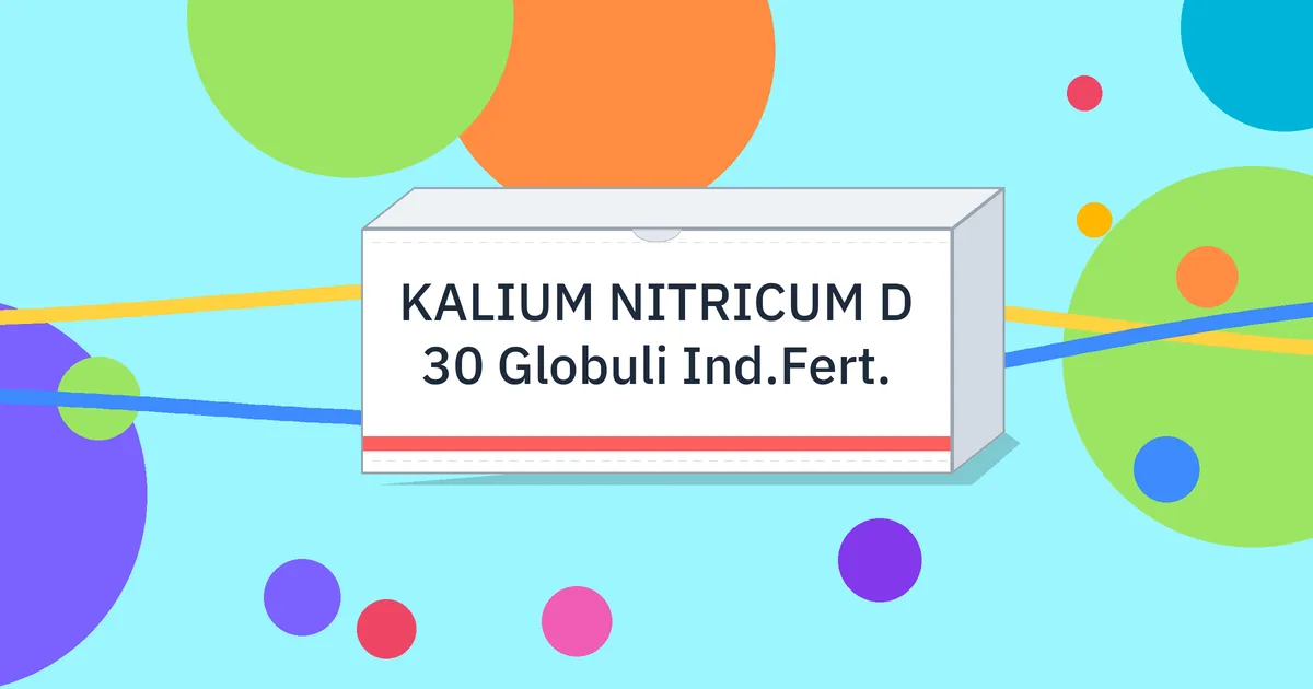 Symbolbild: Packung mit der Aufschrift KALIUM NITRICUM D 30 Globuli Ind.Fert. (PZN 17718552) – Verfügbarkeit und Bezug in Apotheken in Frankfurt am Main