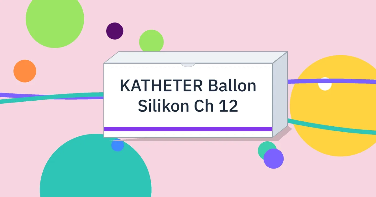 Symbolbild: Packung mit der Aufschrift KATHETER Ballon Silikon Ch 12 (PZN 07032109) – Verfügbarkeit und Bezug in Apotheken in Frankfurt am Main
