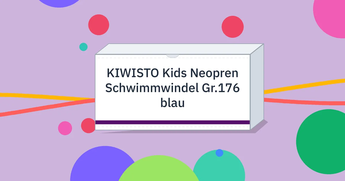 Symbolbild: Packung mit der Aufschrift KIWISTO Kids Neopren Schwimmwindel Gr.176 blau (PZN 13986669) – Verfügbarkeit und Bezug in Apotheken in Frankfurt am Main