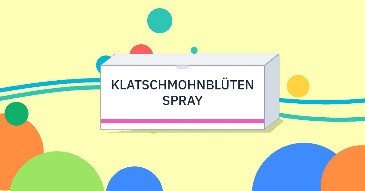 Symbolbild: Packung mit der Aufschrift KLATSCHMOHNBLÜTEN SPRAY (PZN 11712933) – Verfügbarkeit und Bezug in Apotheken in Frankfurt am Main