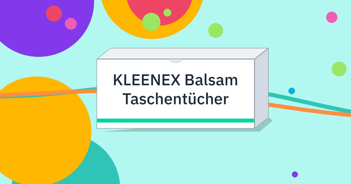 Symbolbild: Packung mit der Aufschrift KLEENEX Balsam Taschentücher (PZN 07691585) – Verfügbarkeit und Bezug in Apotheken in Frankfurt am Main