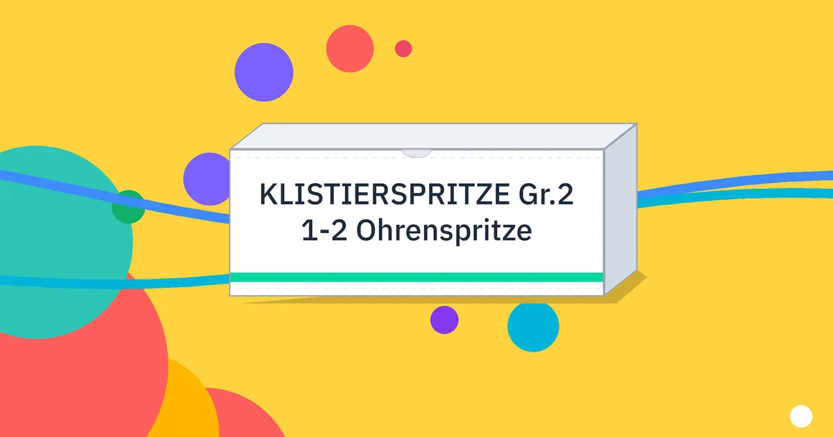 Symbolbild: Packung mit der Aufschrift KLISTIERSPRITZE Gr.2 1-2 Ohrenspritze (PZN 01733147) – Verfügbarkeit und Bezug in Apotheken in Frankfurt am Main