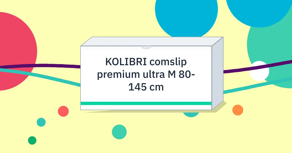 Symbolbild: Packung mit der Aufschrift KOLIBRI comslip premium ultra M 80-145 cm (PZN 11036171) – Verfügbarkeit und Bezug in Apotheken in Frankfurt am Main