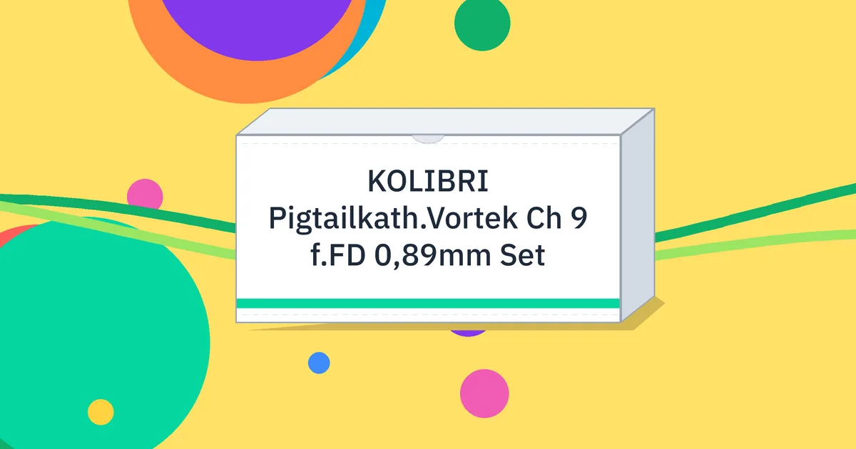 Symbolbild: Packung mit der Aufschrift KOLIBRI Pigtailkath.Vortek Ch 9 f.FD 0,89mm Set (PZN 17999290) – Verfügbarkeit und Bezug in Apotheken in Frankfurt am Main