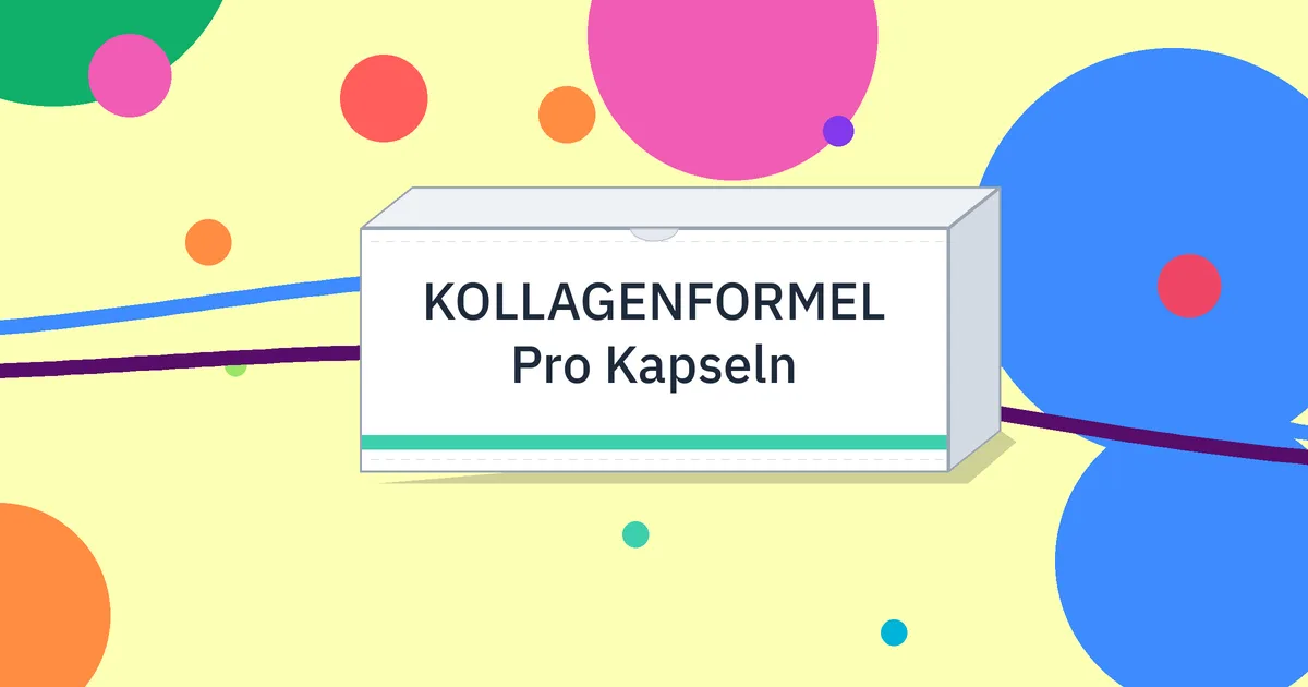 Symbolbild: Packung mit der Aufschrift KOLLAGENFORMEL Pro Kapseln (PZN 17965411) – Verfügbarkeit und Bezug in Apotheken in Frankfurt am Main