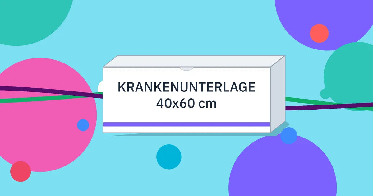 Symbolbild: Packung mit der Aufschrift KRANKENUNTERLAGE 40x60 cm (PZN 01722445) – Verfügbarkeit und Bezug in Apotheken in Frankfurt am Main