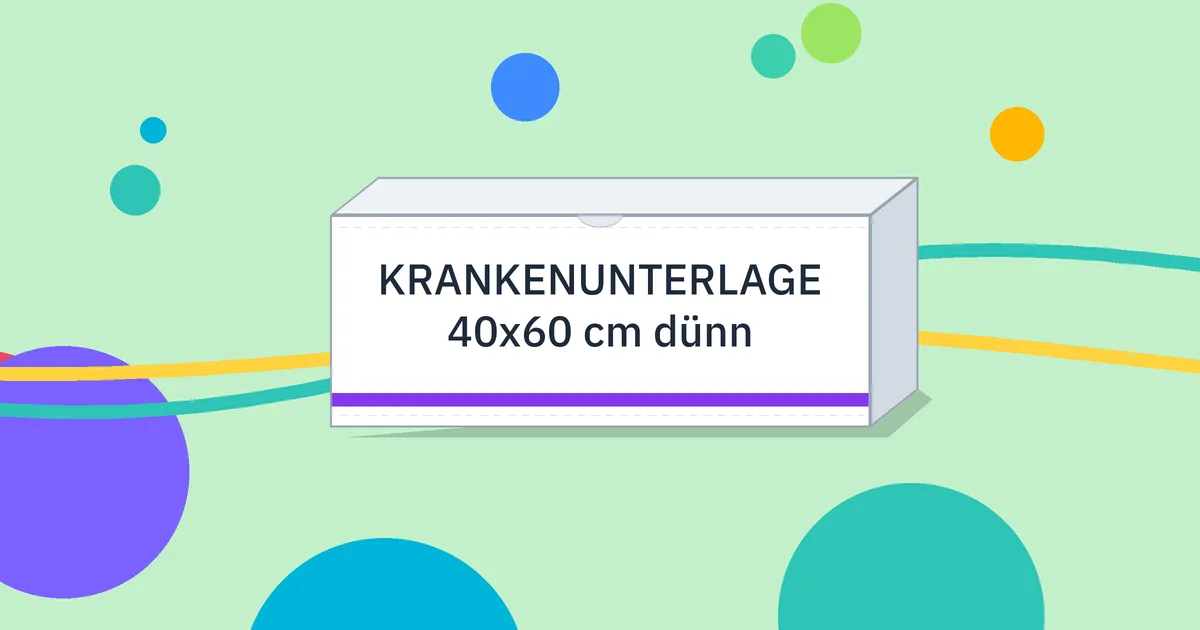 Symbolbild: Packung mit der Aufschrift KRANKENUNTERLAGE 40x60 cm dünn (PZN 02442009) – Verfügbarkeit und Bezug in Apotheken in Frankfurt am Main