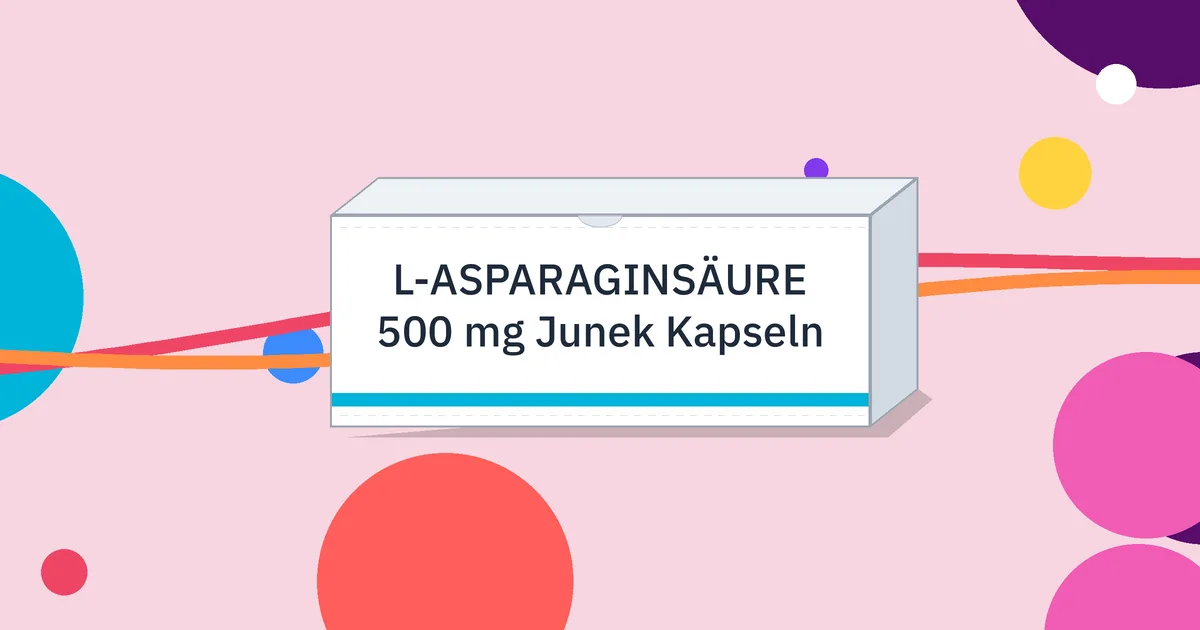 Symbolbild: Packung mit der Aufschrift L-ASPARAGINSÄURE 500 mg Junek Kapseln (PZN 00132233) – Verfügbarkeit und Bezug in Apotheken in Frankfurt am Main