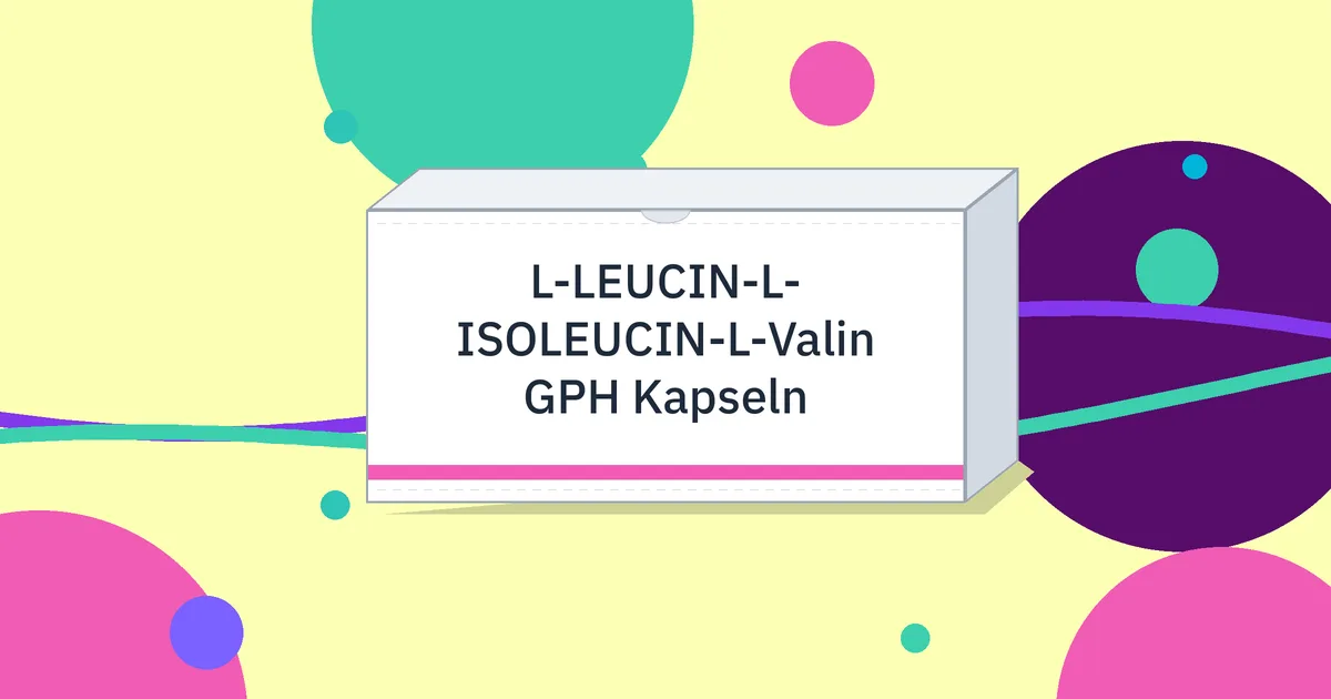 Symbolbild: Packung mit der Aufschrift L-LEUCIN-L-ISOLEUCIN-L-Valin GPH Kapseln (PZN 17755352) – Verfügbarkeit und Bezug in Apotheken in Frankfurt am Main