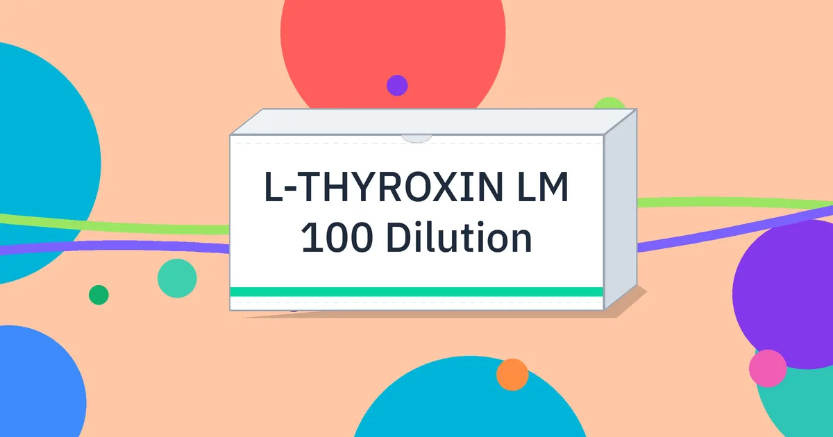 Symbolbild: Packung mit der Aufschrift L-THYROXIN LM 100 Dilution (PZN 12928776) – Verfügbarkeit und Bezug in Apotheken in Frankfurt am Main