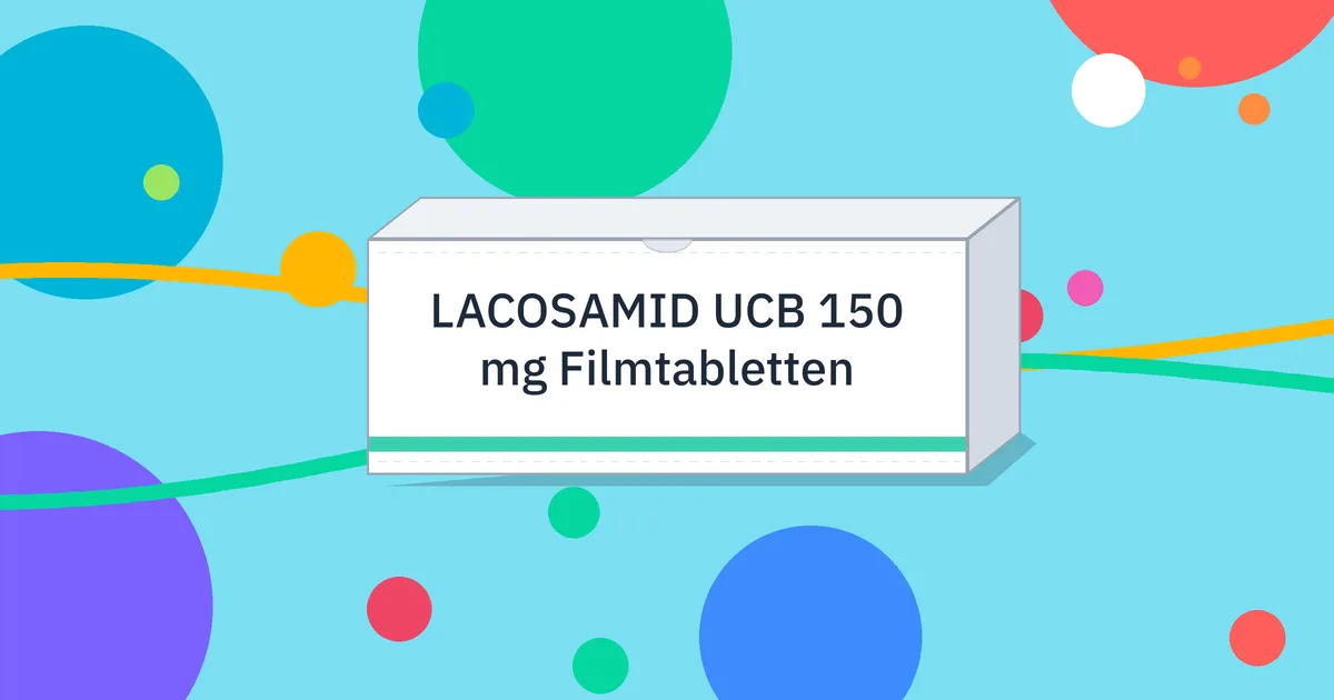 Symbolbild: Packung mit der Aufschrift LACOSAMID UCB 150 mg Filmtabletten (PZN 16031764) – Verfügbarkeit und Bezug in Apotheken in Frankfurt am Main